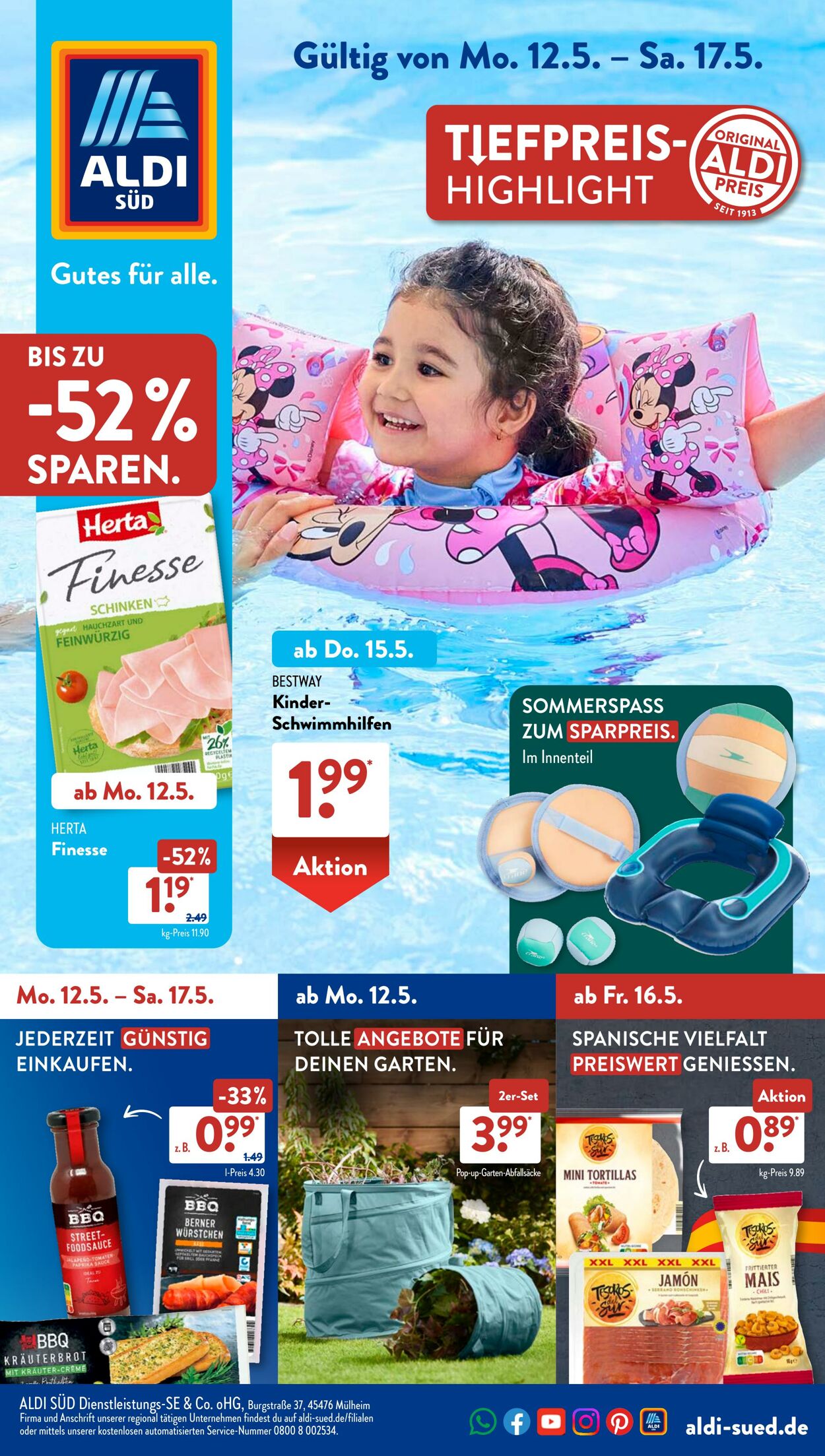 ALDI SÜD Werbeprospekt - Gültig von 12.05 bis 26.05 - Seitenzahl 1 ...