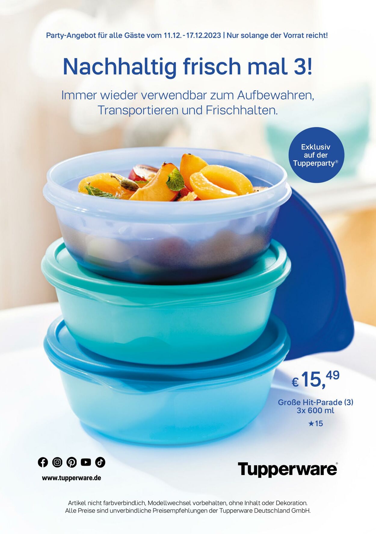 Tupperware Werbeprospekt - Gültig von 11.12 bis 17.12 - Seitenzahl 1 ...